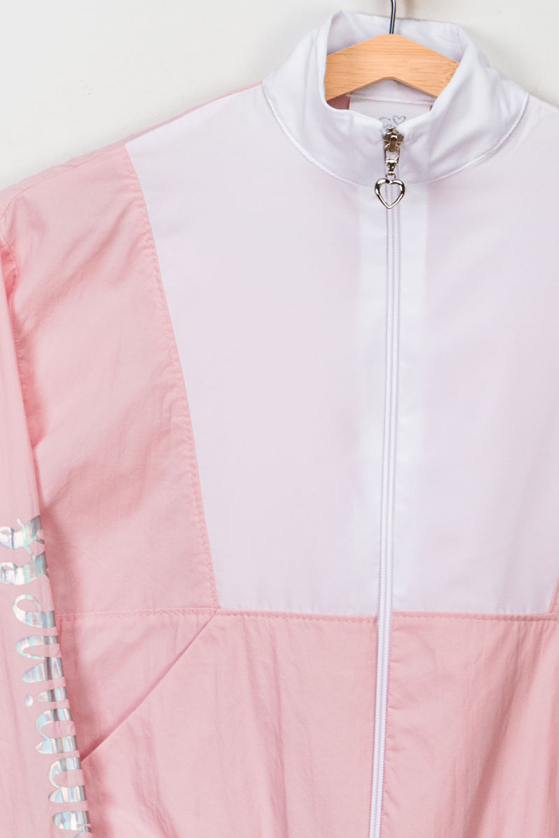 Jaqueta Juvenil Feminina Corta Vento - Rosa