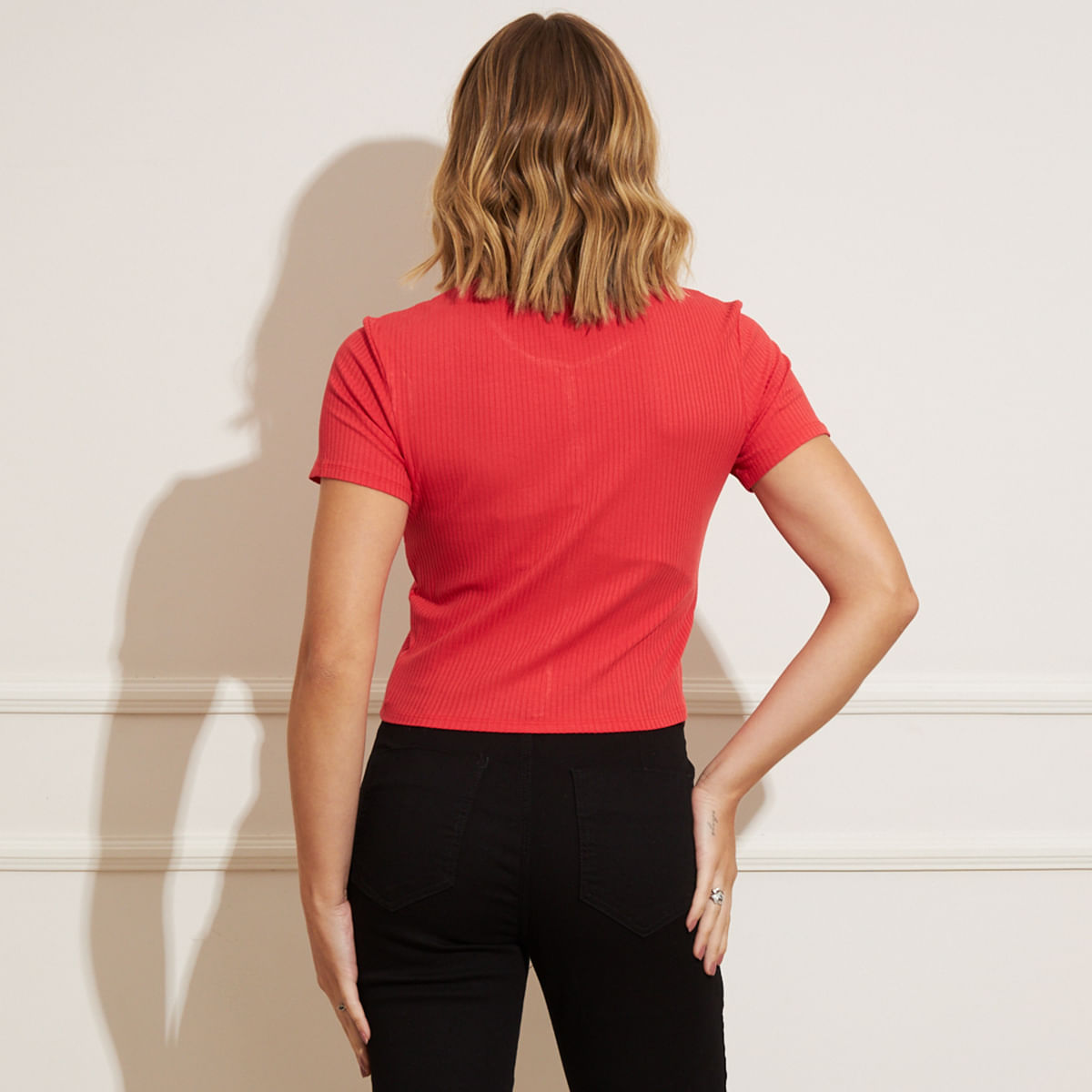 Blusa Feminina Basic Sou Cropped Canelado