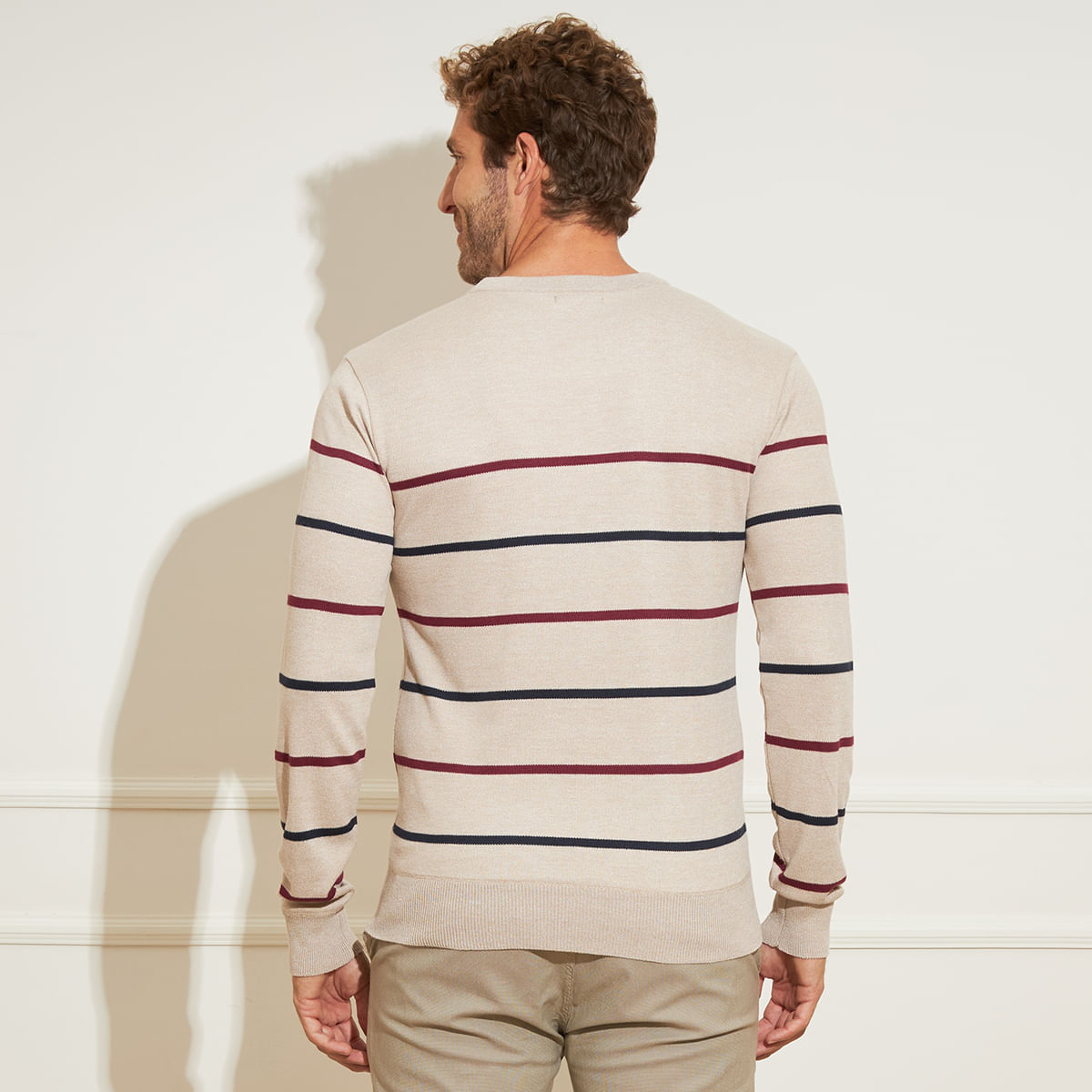 Suéter Masculino Basic Sou Listrado