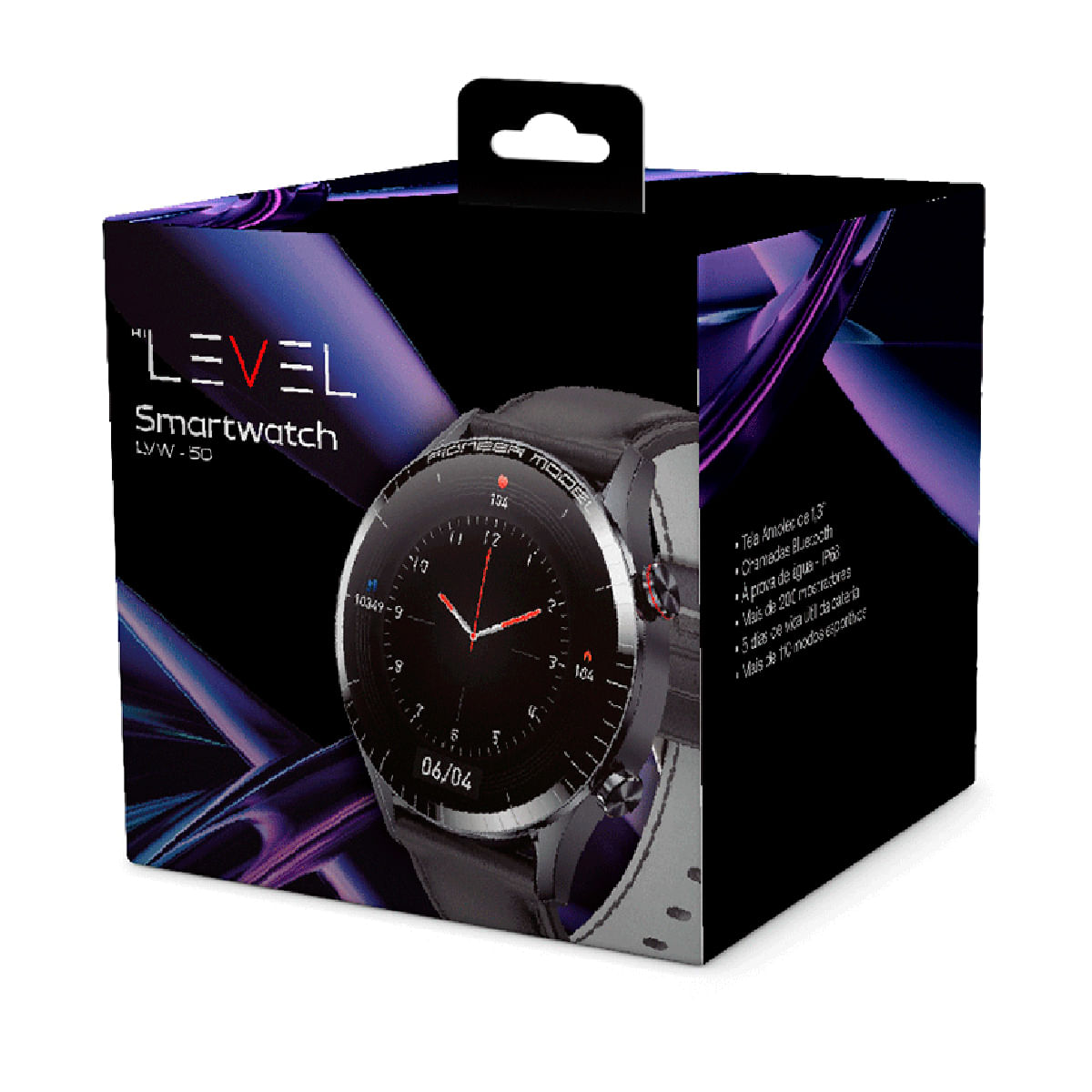 Relógio Smartwatch Preto Unico LVW-50s Tela Amoled 1.3 Compatível iOS e ...